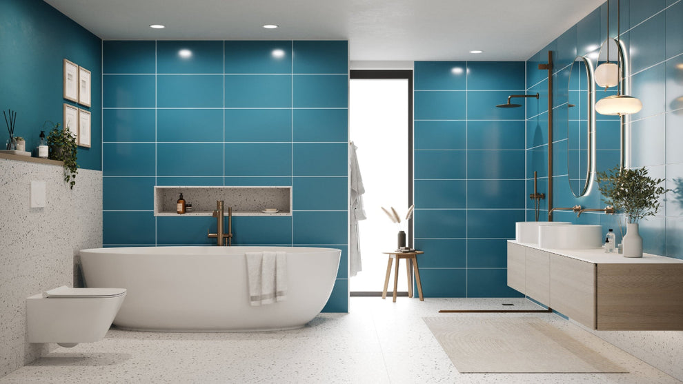 XL Tile Teal Blue Wall Panel - Reco Surfaces