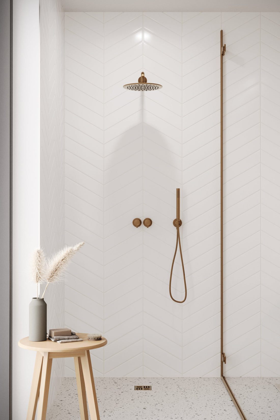 Chevron Tile White Wall Panel - Reco Surfaces