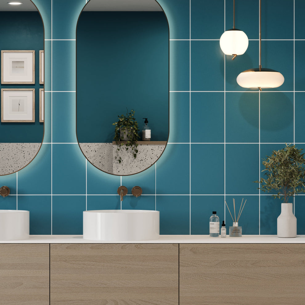 Large Tile Teal Blue Wall Panel - Reco Surfaces