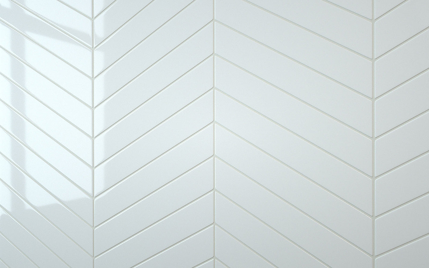 Chevron Tile White Wall Panel - Reco Surfaces