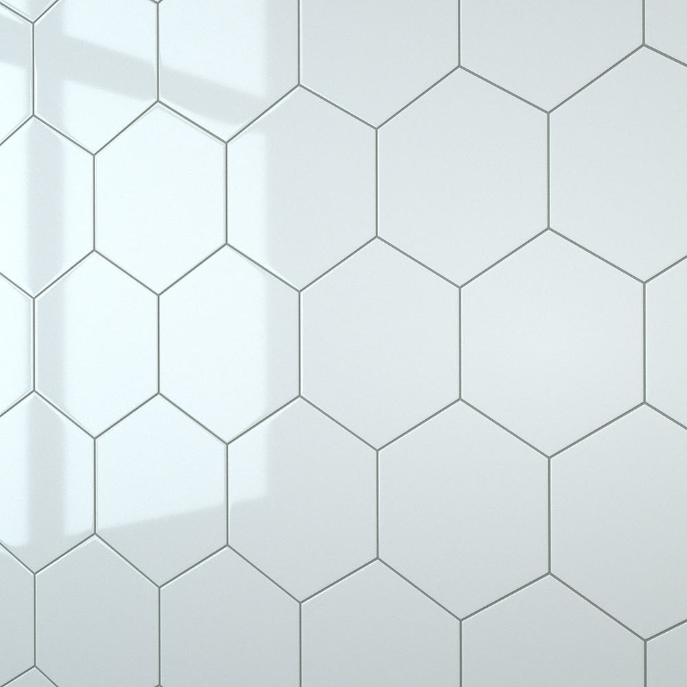 Hexagon Tile White Wall Panel - Reco Surfaces