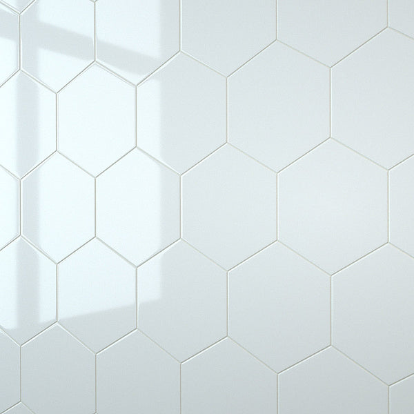 Hexagon Tile White Wall Panel - Reco Surfaces
