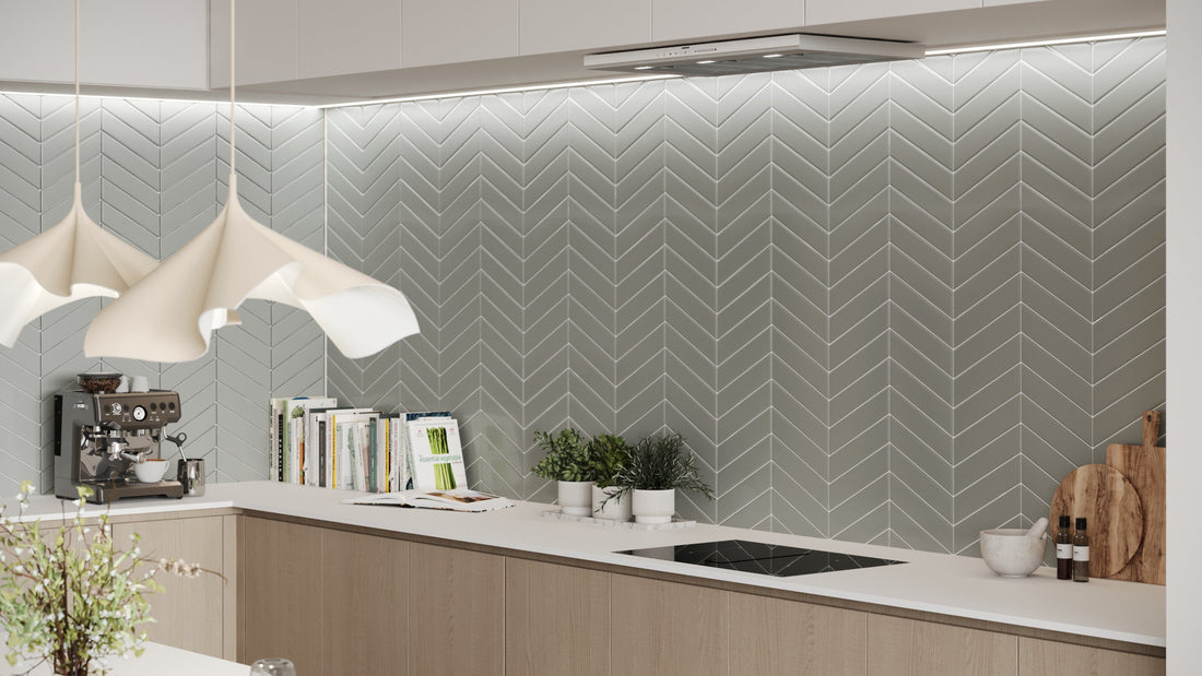 Chevron Tile Dark Grey Wall Panel - Reco Surfaces