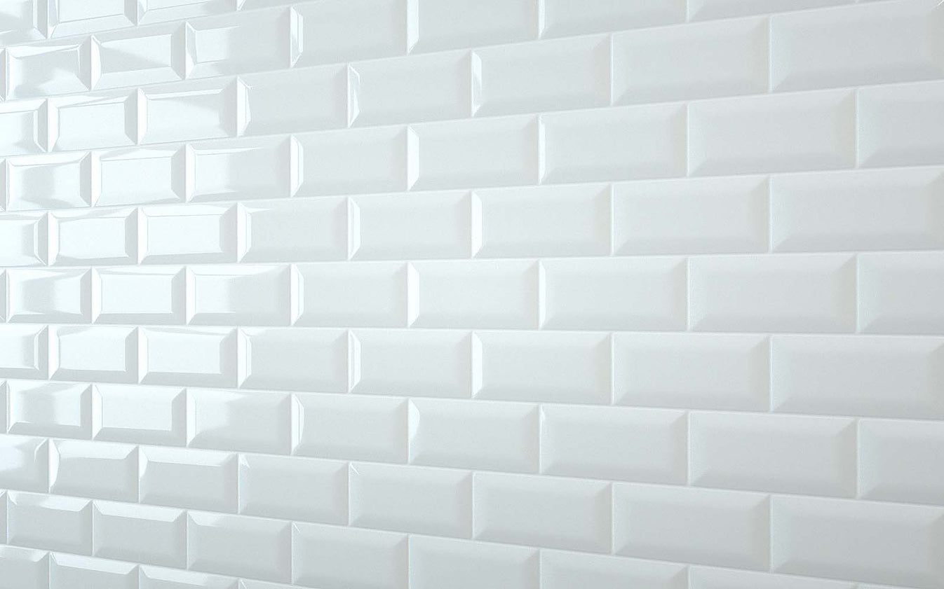 Bevel Metro Tile Wall Panel White - Reco Surfaces