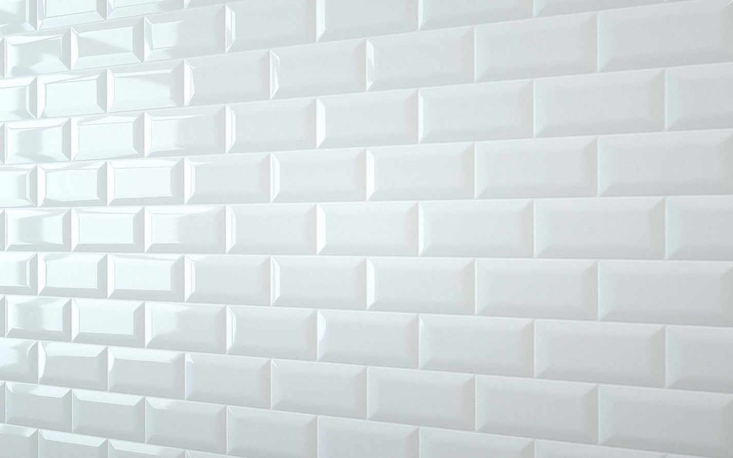 Bevel Metro Tile Wall Panel White - Reco Surfaces