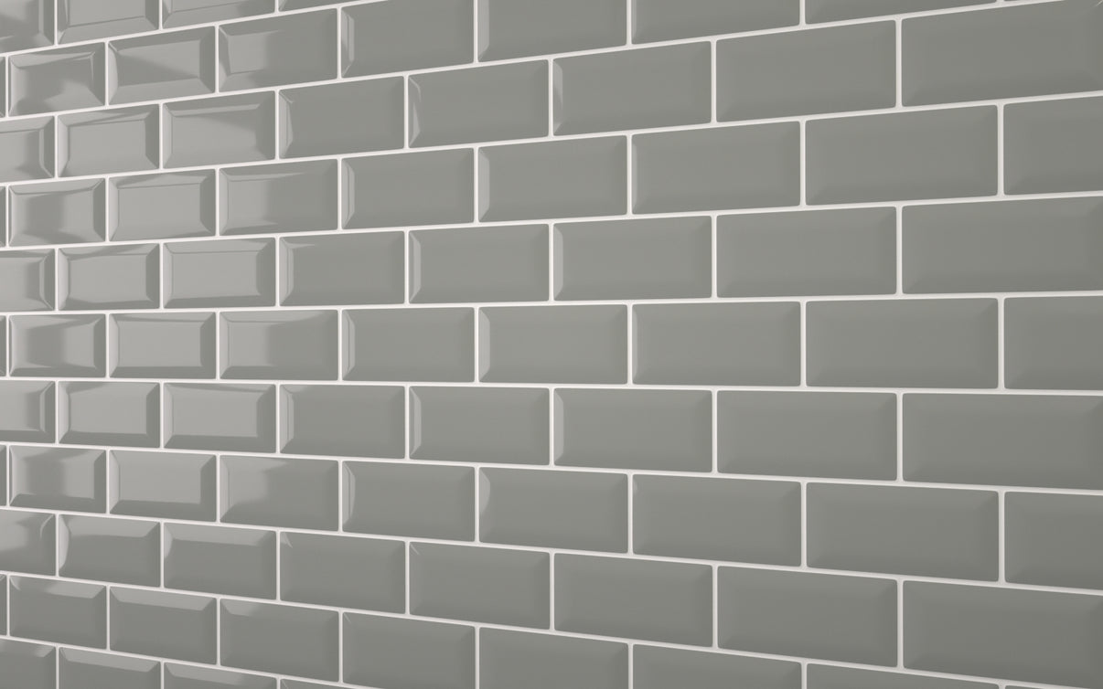 Bevel Metro Tile Wall Panel Dark Grey - Reco Surfaces