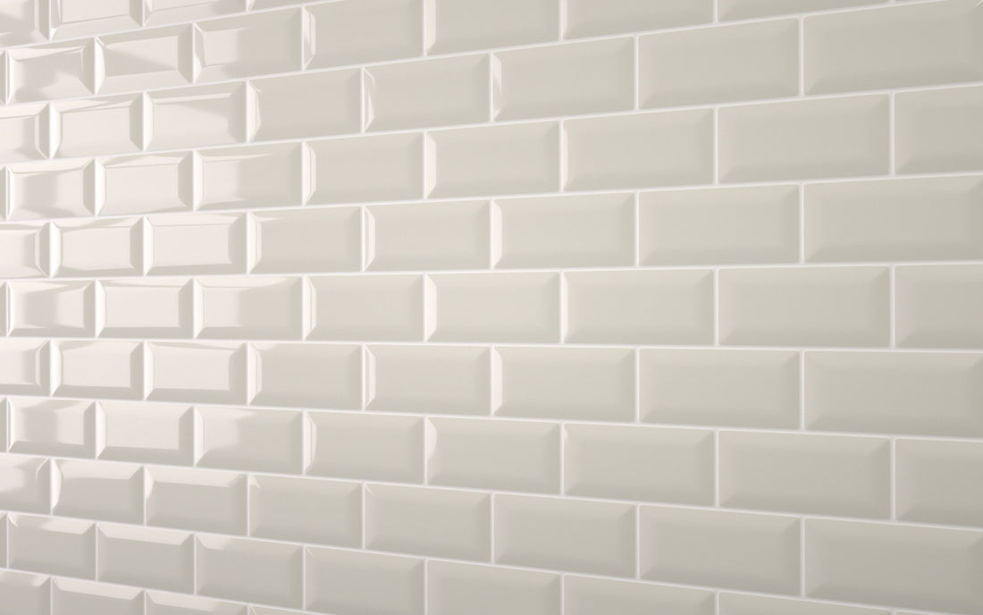 Bevel Metro Tile Wall Panel Light Grey - Reco Surfaces