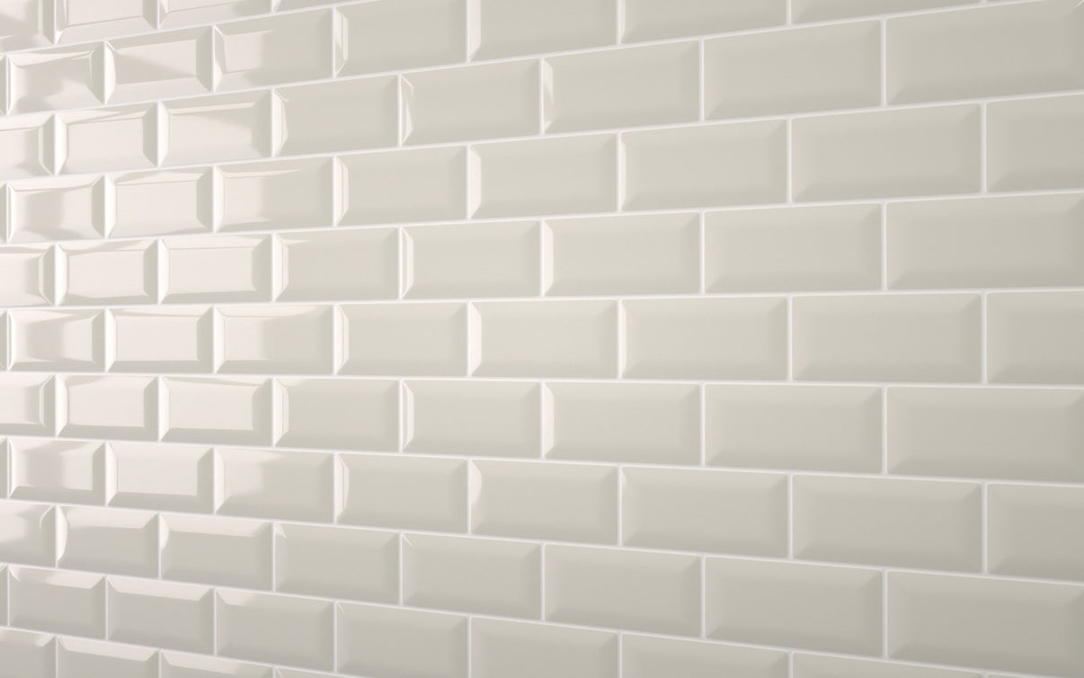 Bevel Metro Tile Wall Panel Light Grey - Reco Surfaces
