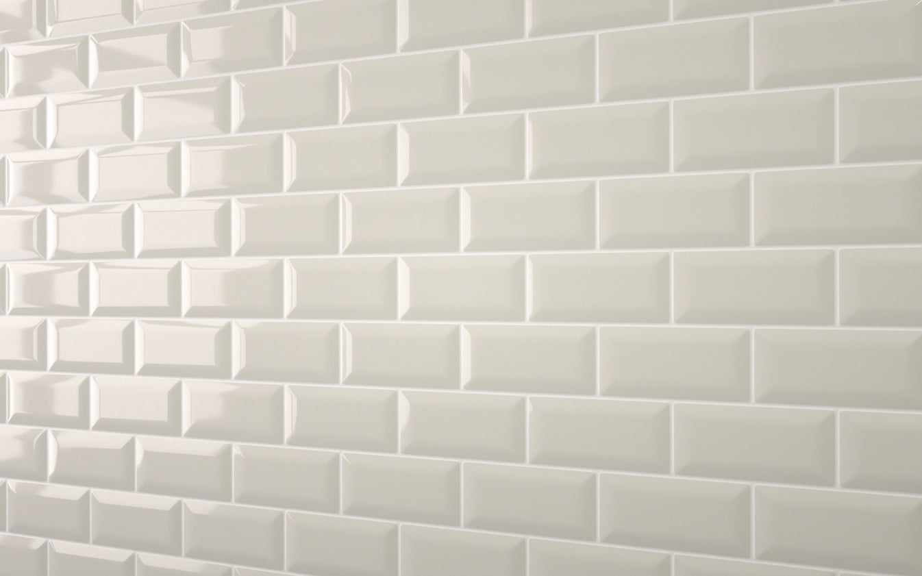 Bevel Metro Tile Wall Panel Light Grey - Reco Surfaces