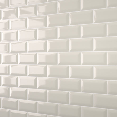 Bevel Metro Tile Wall Panel Light Grey - Reco Surfaces