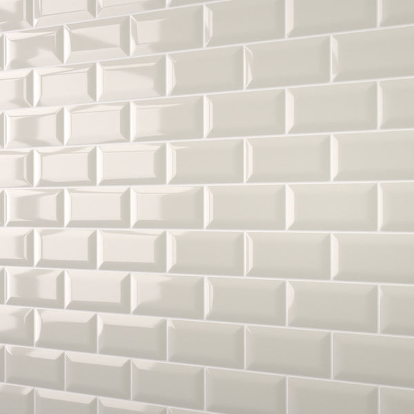Bevel Metro Tile Wall Panel Light Grey - Reco Surfaces