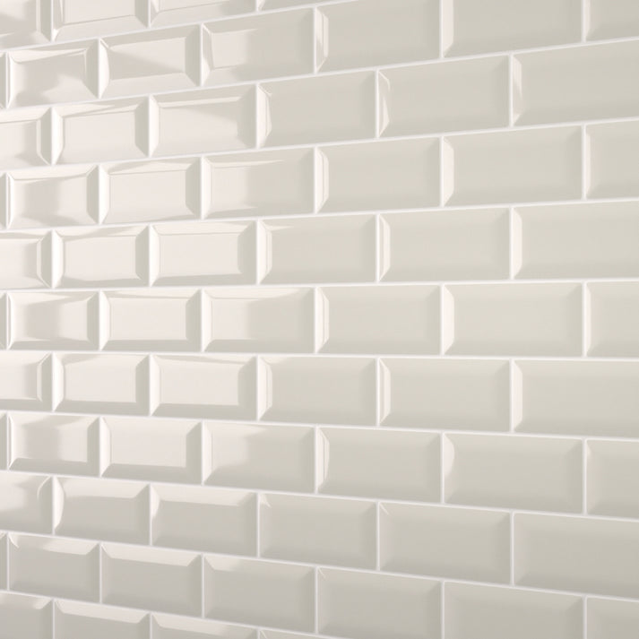 Bevel Metro Tile Wall Panel Light Grey - Reco Surfaces