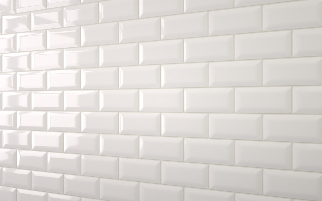 Bevel Metro Tile Wall Panel White - Reco Surfaces