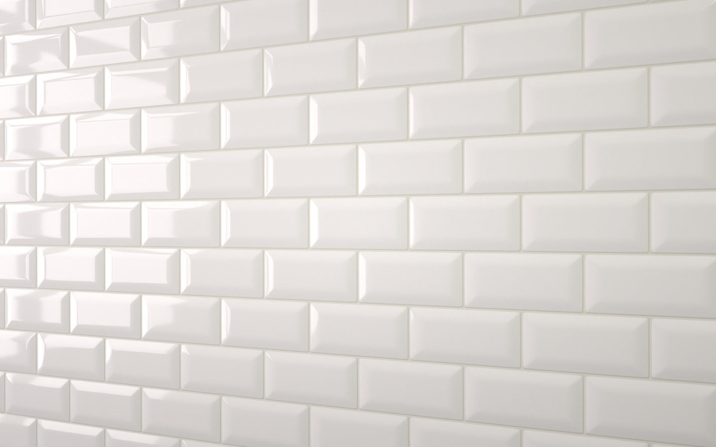 Bevel Metro Tile Wall Panel White - Reco Surfaces