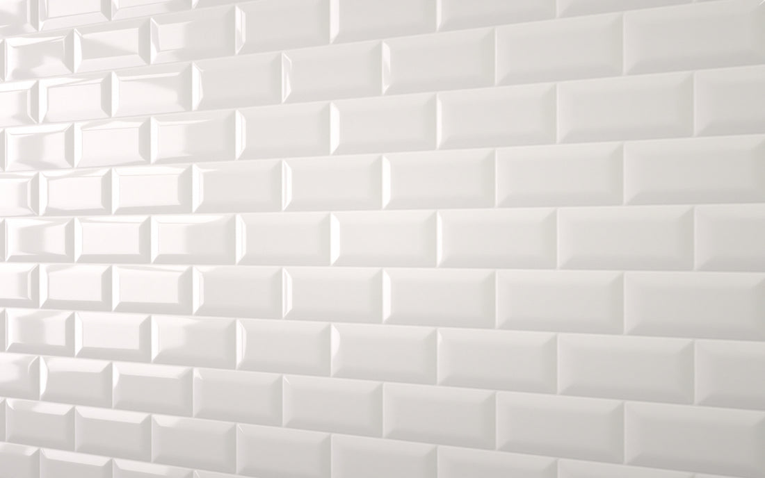 Bevel Metro Tile Wall Panel White - Reco Surfaces