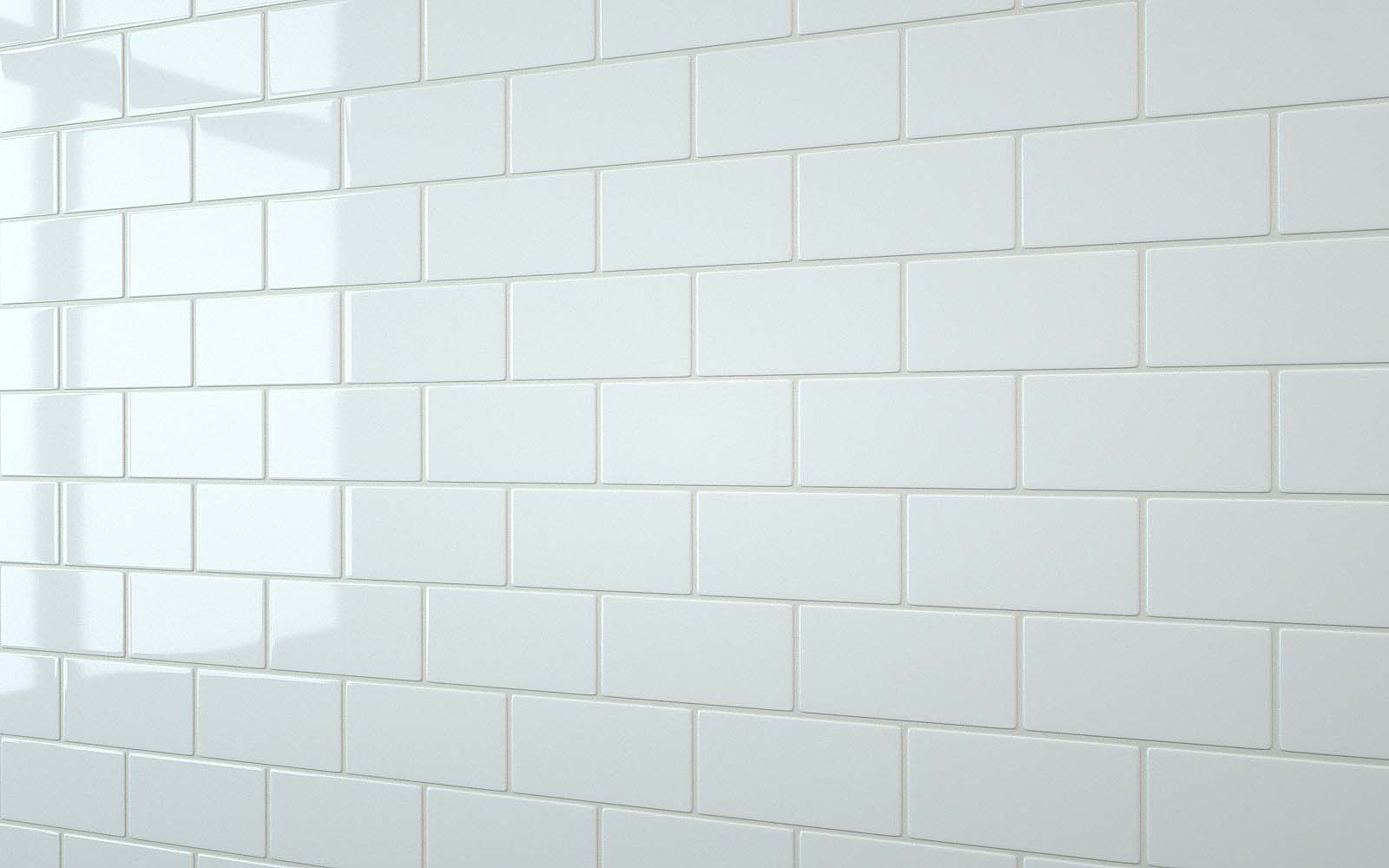 Sample: Small Flat Metro Landscape White With Light Grey Grout - Reco ...