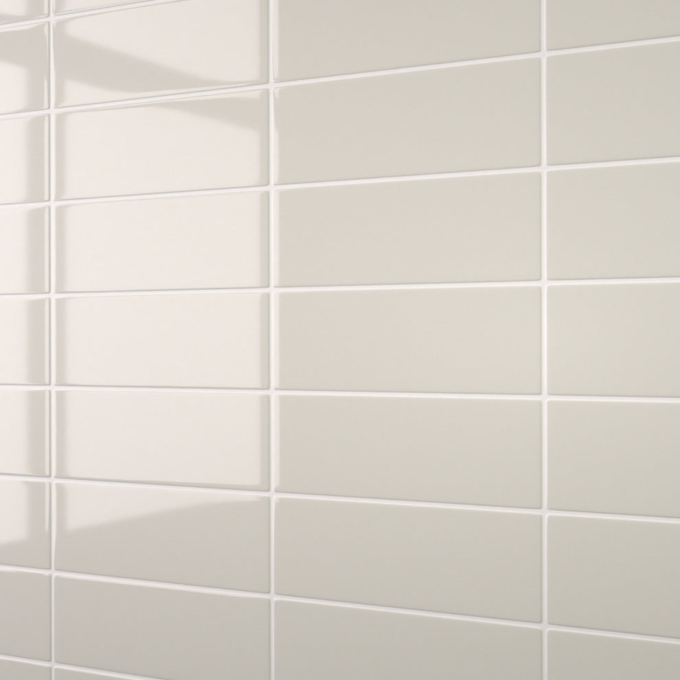Flat Metro Large Linear Tile Light Grey Wall Panel - Reco Surfaces