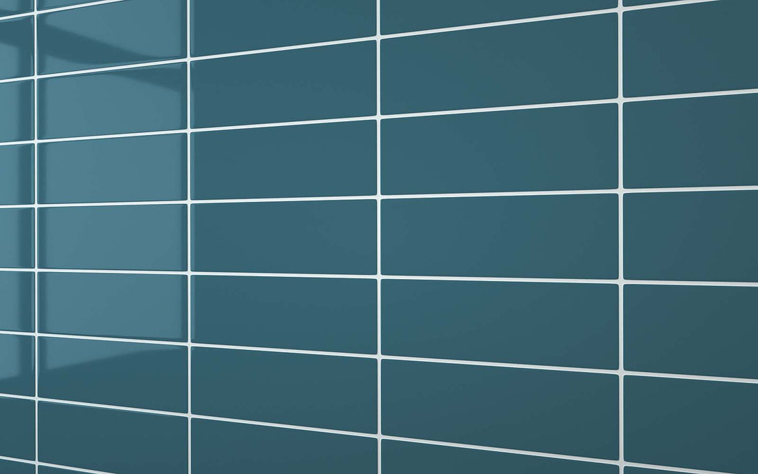 Flat Metro Large Linear Tile Teal Blue Wall Panel - Reco Surfaces