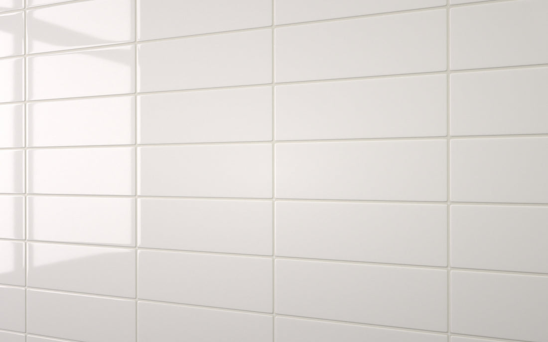 Flat Metro Large Linear Tile White Wall Panel - Reco Surfaces
